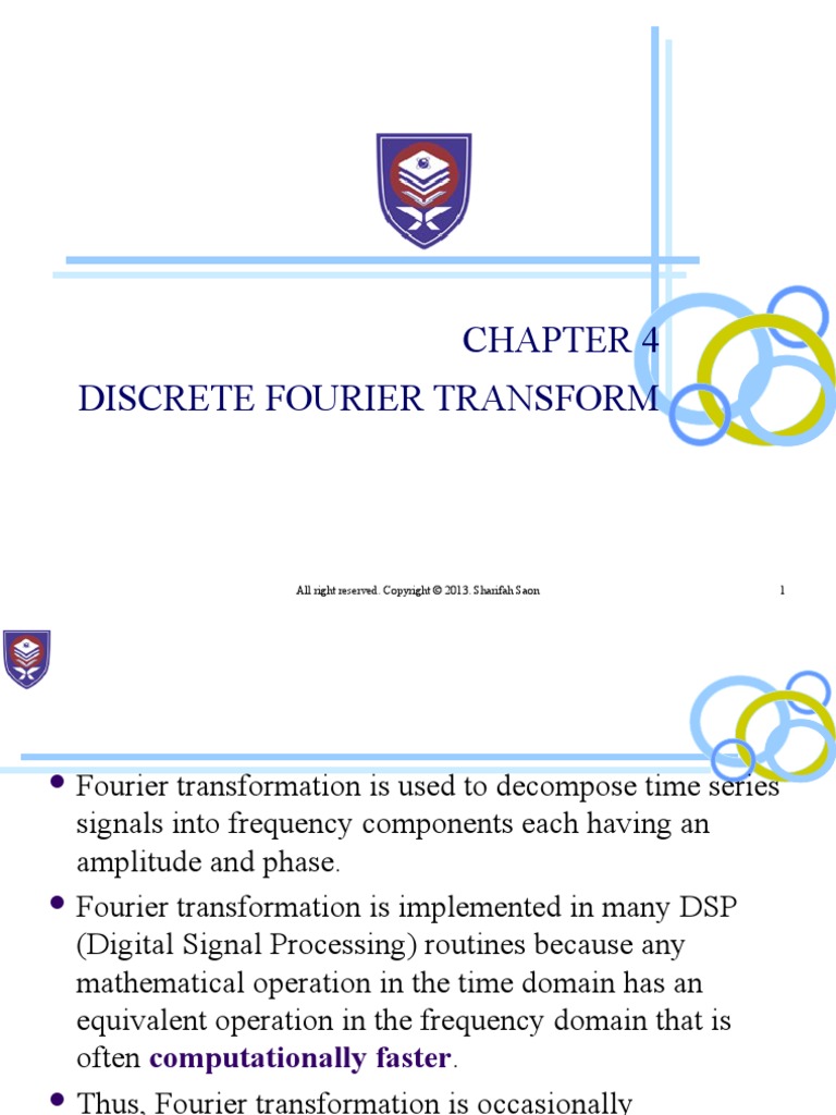 Chapter 4 Discrete Fourier Transform | PDF | Fourier Analysis | Fast ...