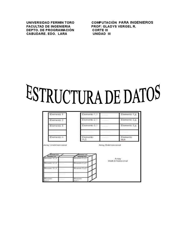 Guia de Estructura de Datos | PDF | Estructura de datos de matriz ...