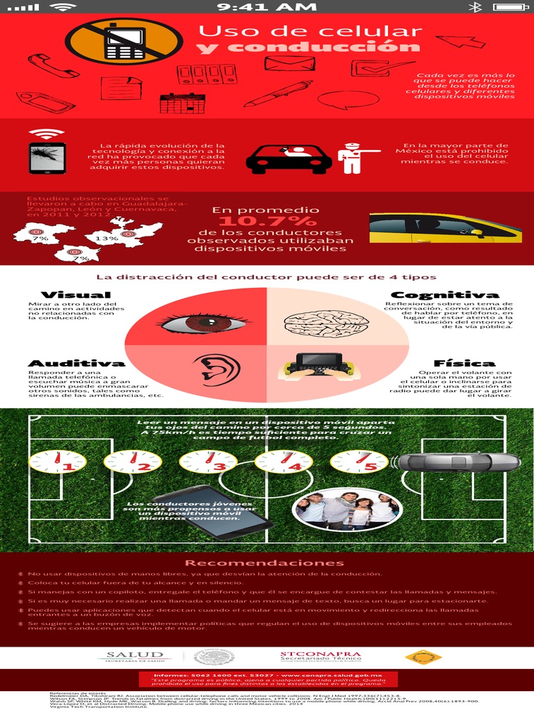 Infografía sobre el uso del celular al conducir | PDF | Teléfonos ...