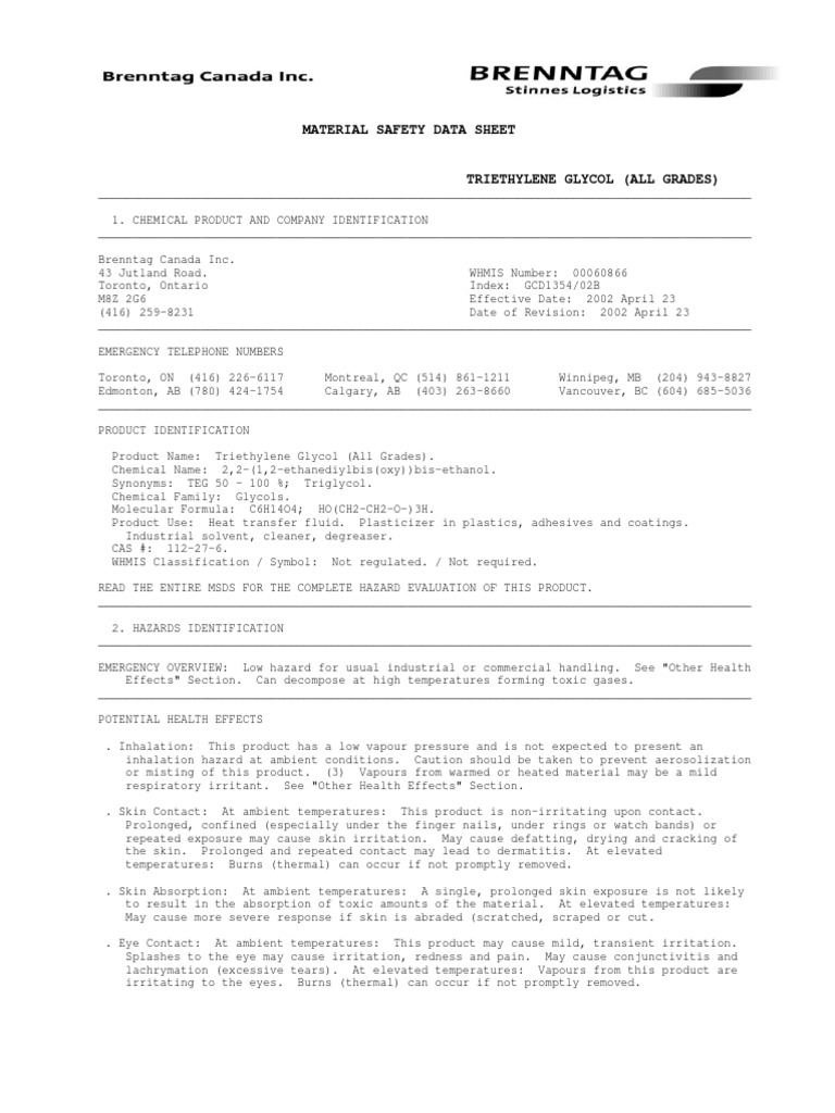 MSDS Teg | PDF | Personal Protective Equipment | Firefighting