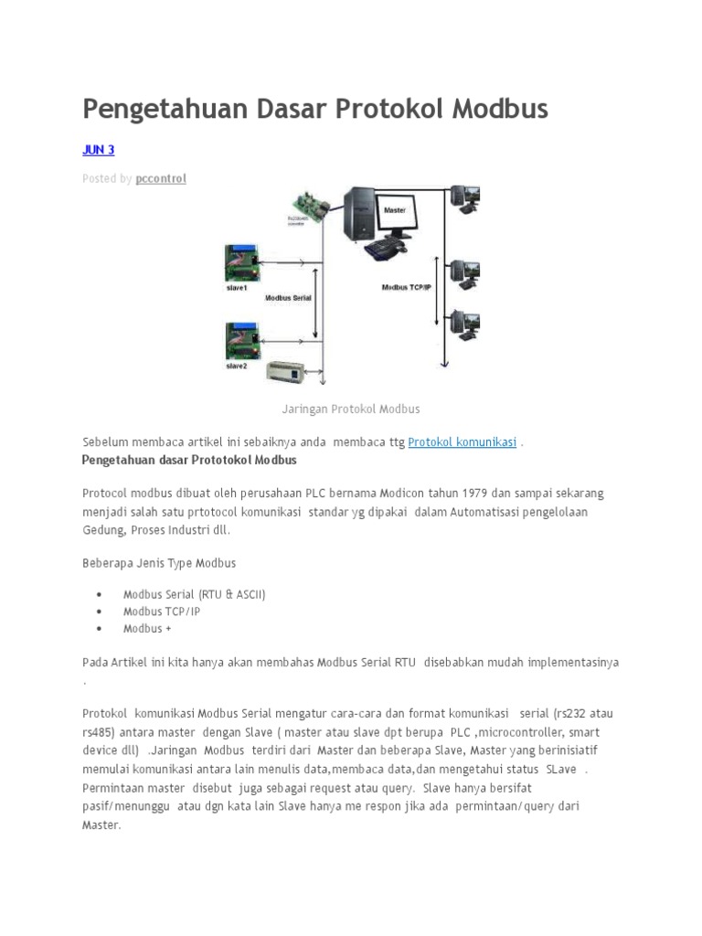 Pengetahuan Dasar Protokol Modbus | PDF