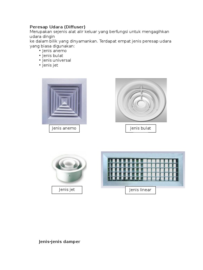 Jenis Diffuser Dan Damper | PDF