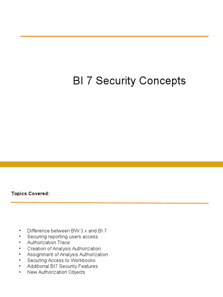 BI 7 Security Concepts | PDF | Hierarchy | Information Retrieval