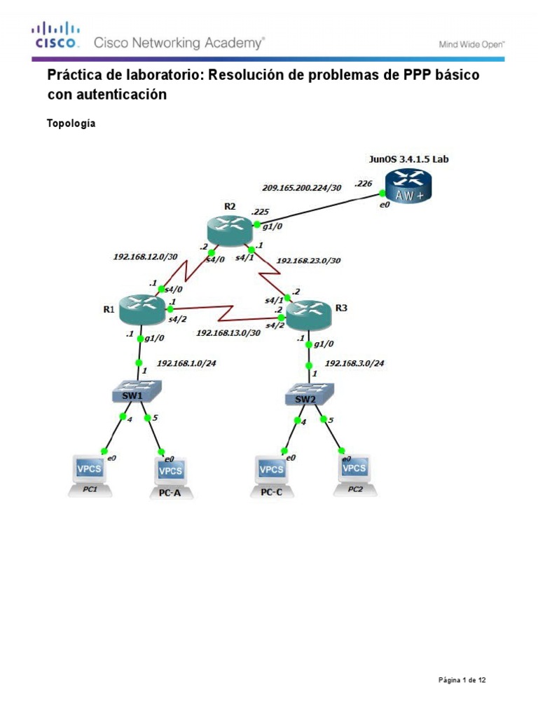 3.4.1.5 Lab - Troubleshooting Basic PPP With Authentication Juniper | PDF | Enrutador ...