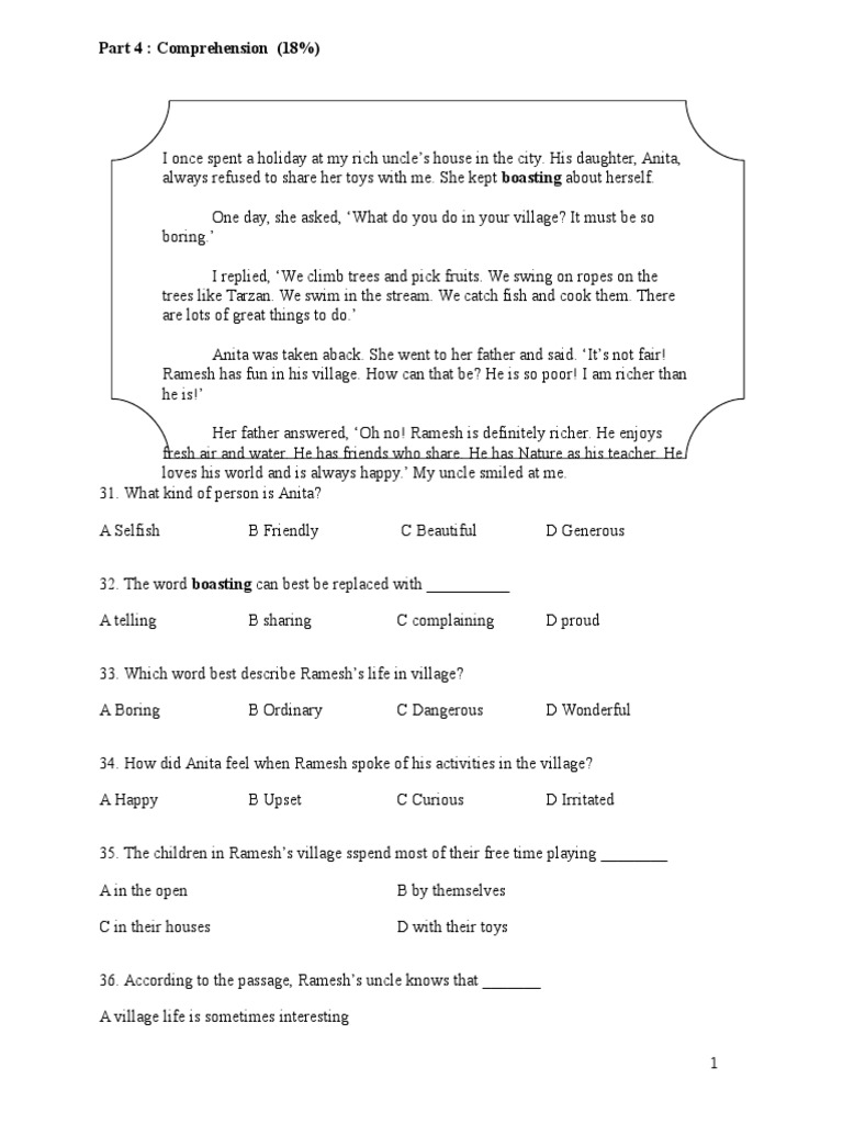 Reading Comprehension | PDF | Dr. Watson | Sherlock Holmes