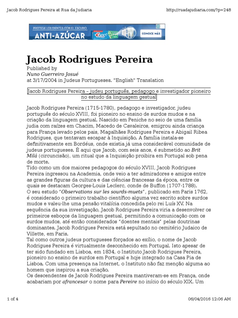 Jacob Rodrigues Pereira Read Me | PDF | Portugal | Judeus