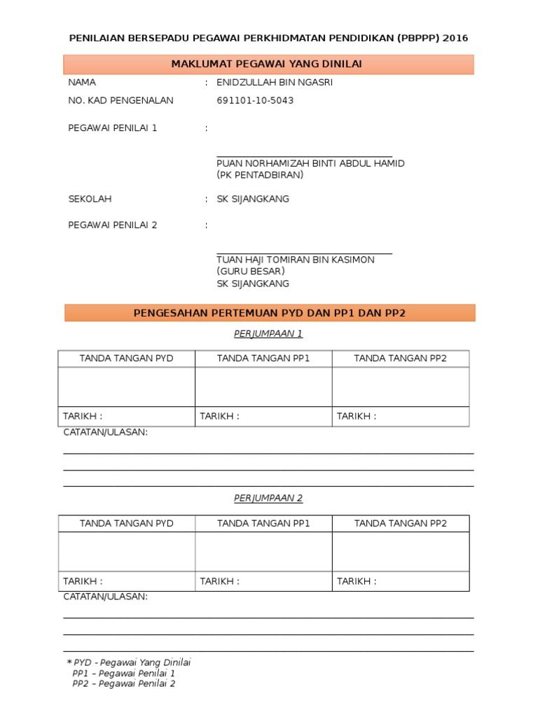 Borang Perjumpaan | PDF