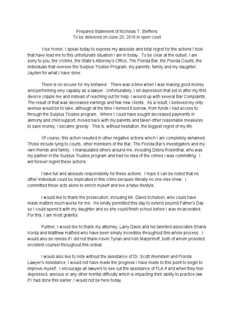 Statement | Lawyer | Justice