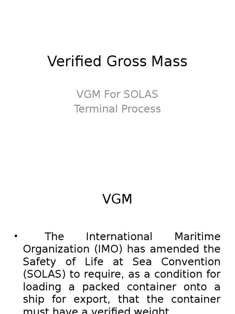 VGM Process at Terminal | PDF