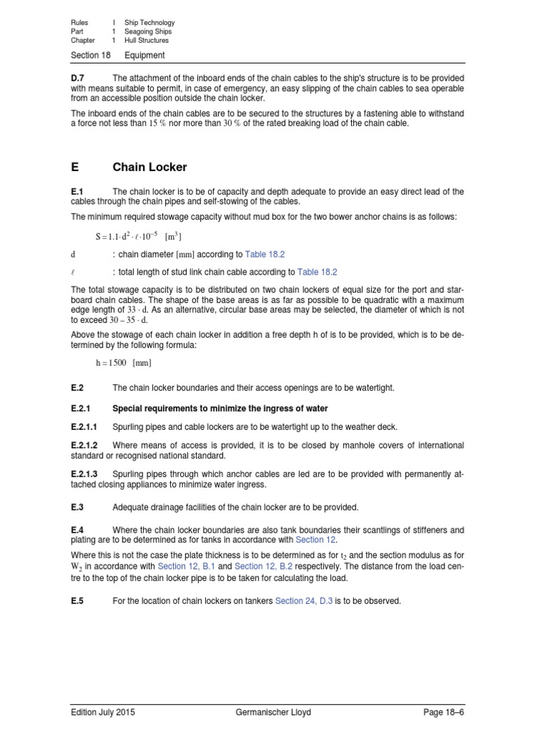 Volume Chain Locker GL Class | PDF | Industries | Water Transport