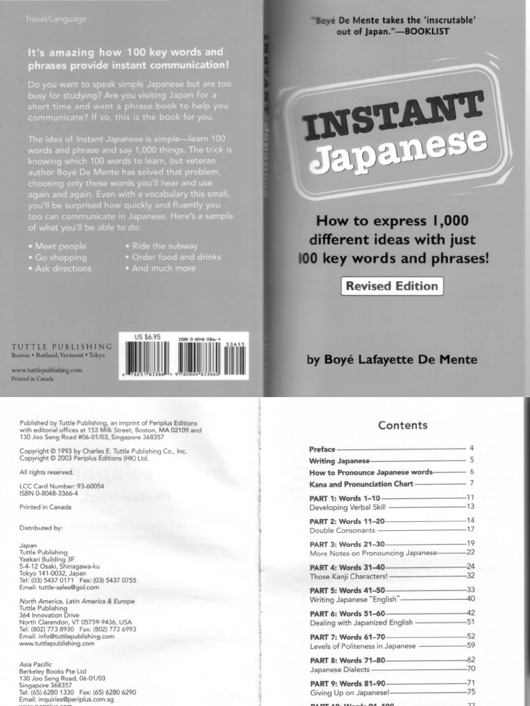 Instant Japanese How To Express 1,000 Different Ideas With Just 100 Key ...