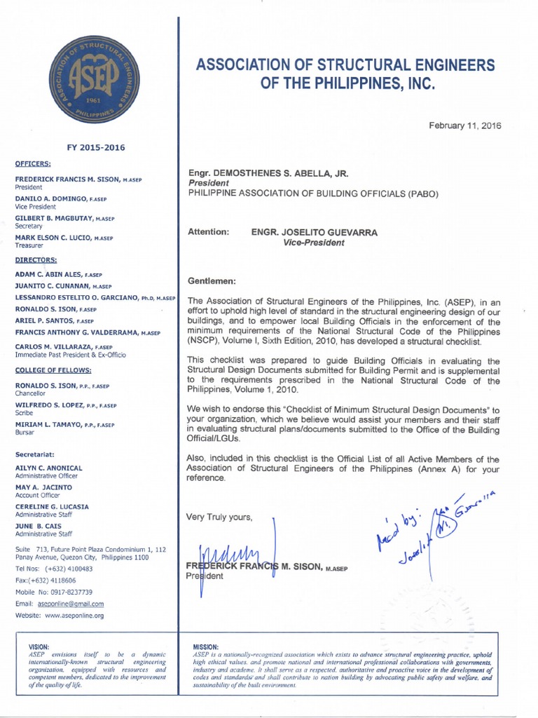 Checklist of Minimum Structural Design Documents | PDF