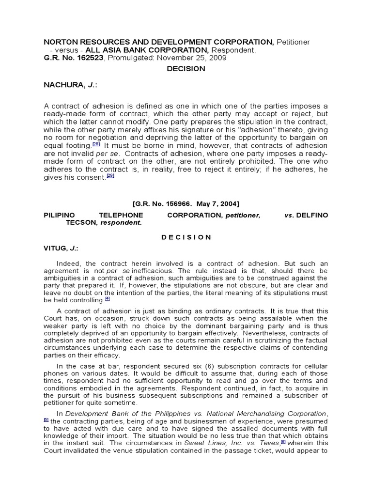 Understanding Contracts of Adhesion | PDF | Virtue | Government Information