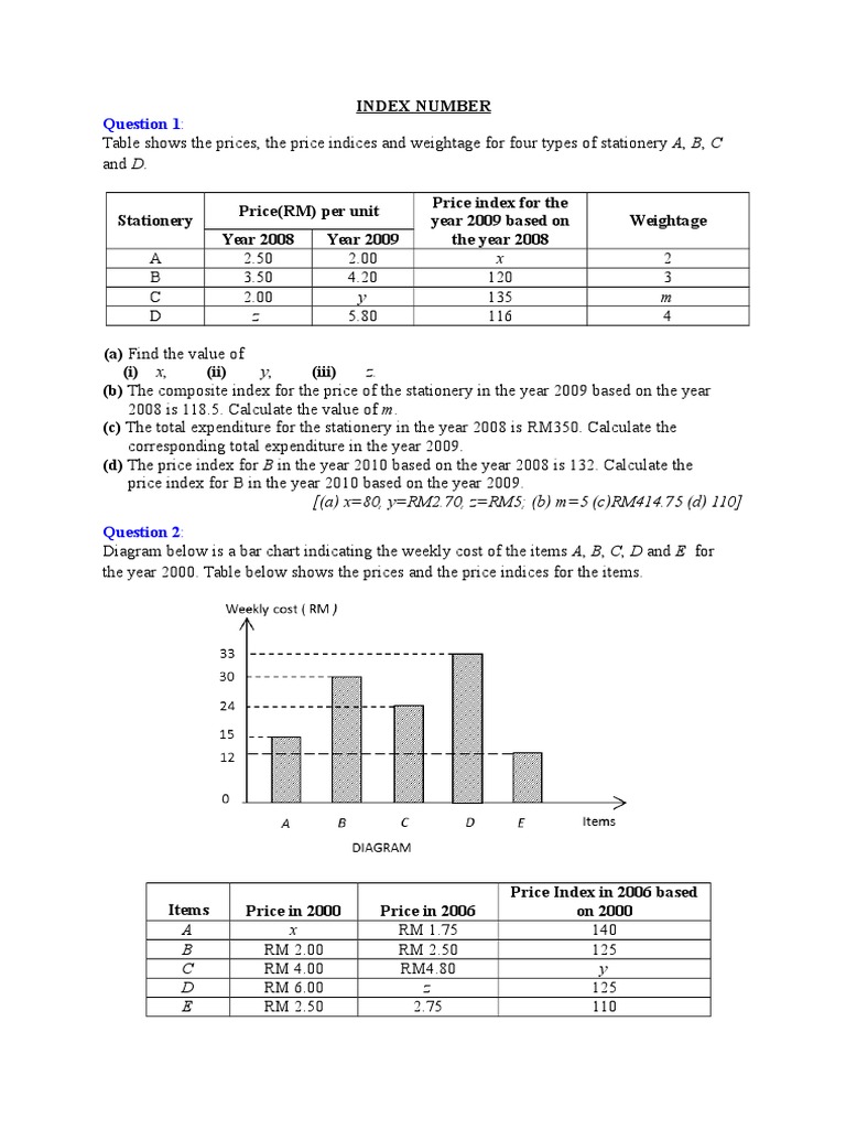 Index Number Questions | PDF