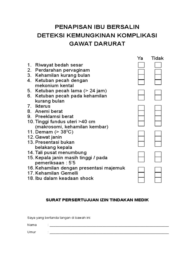 Penapisan Ibu Bersalin | PDF