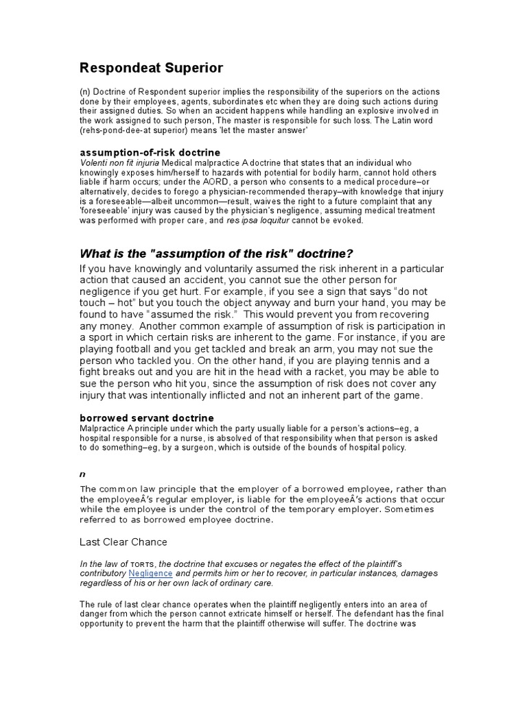Respondeat Superior | PDF | Negligence | Hearsay