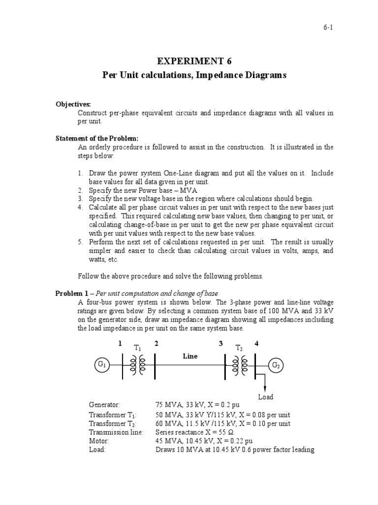 Per Unit Calculations and Diagrams | PDF | Electrical Impedance ...