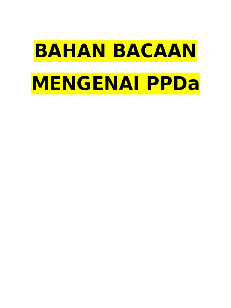 Bahan Bacaan Mengenai Ppda | PDF