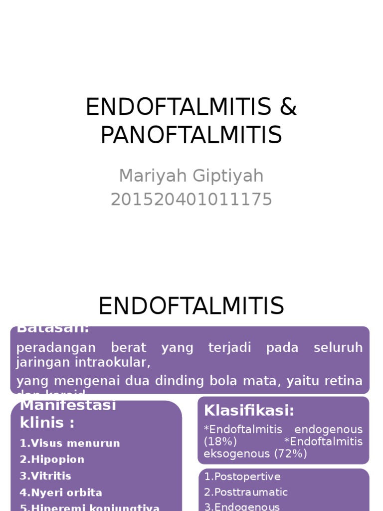 Endoftalmitis & Panoftalmitis | PDF