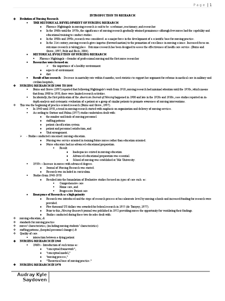 Intro To Nursing Research | PDF | Scientific Method | Nursing