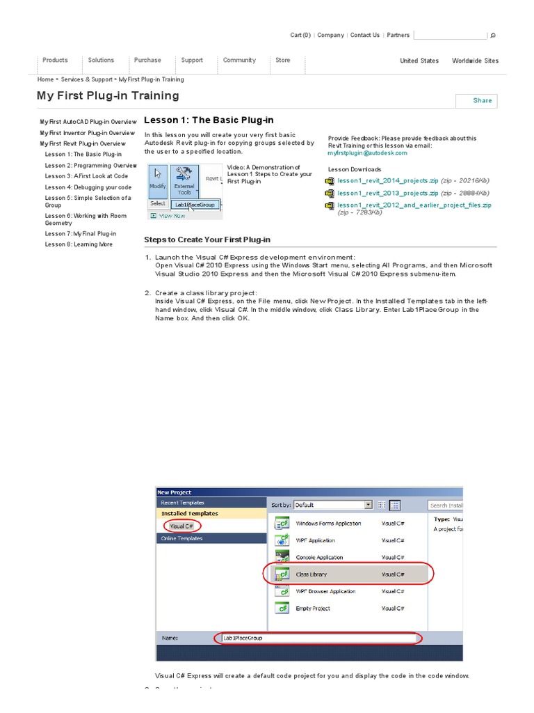Autodesk - My First Plug-In Training - Lesson 1 - The Basic Plug-In PDF ...
