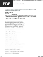 Kode Area Nomor HP Seluruh Operator | PDF | Teknologi & Rekayasa