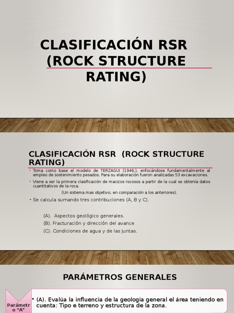 Clasificación RSR | PDF | Roca (geología) | Estrato