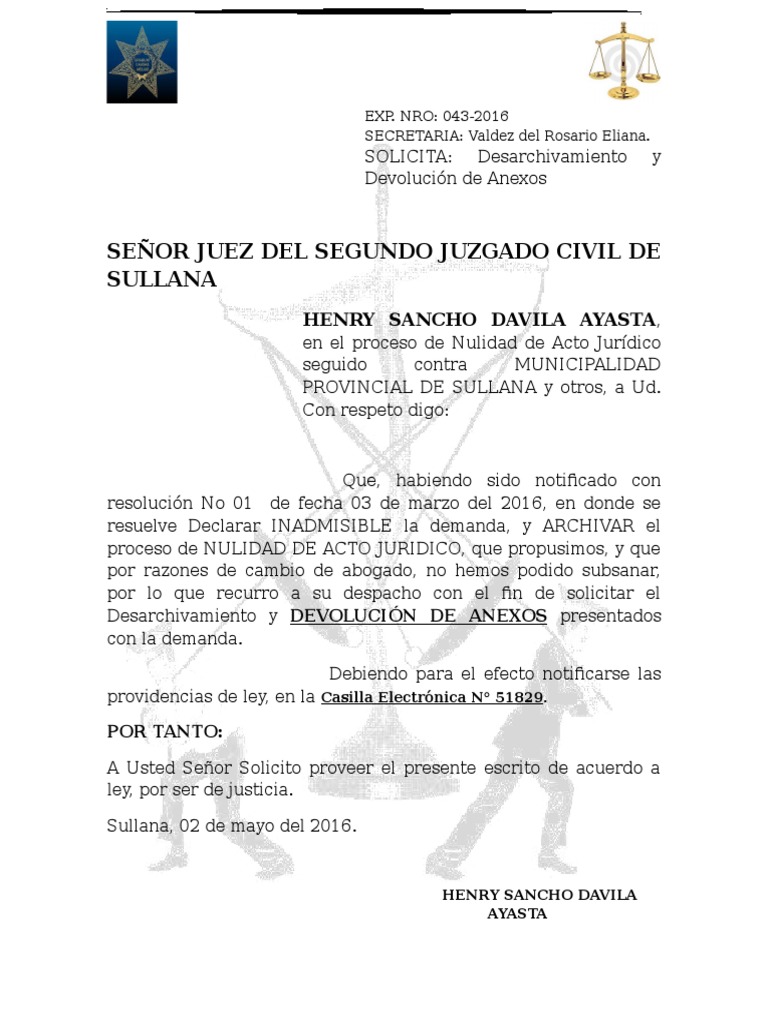 Solicita Devolucion de Anexos | PDF