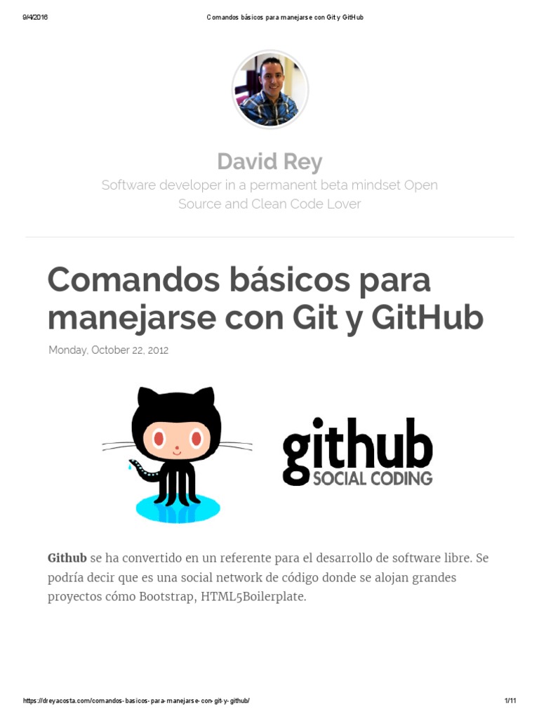 Comandos Básicos para Manejarse Con Git y GitHub | PDF | Mac OS | Software