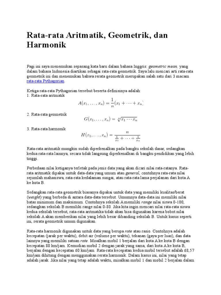32+ Contoh Soal Rata Rata Aritmatik - Contoh Soal Terbaru
