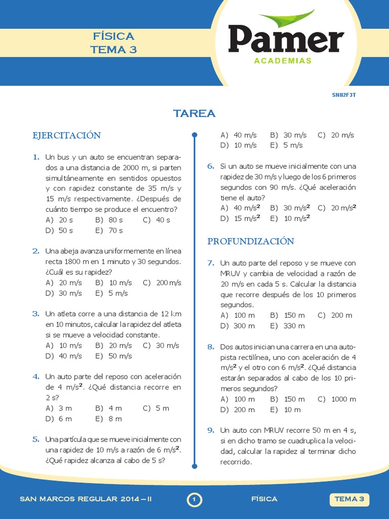 Problemas de Cinemática | PDF | Cinemática | Movimiento (física)