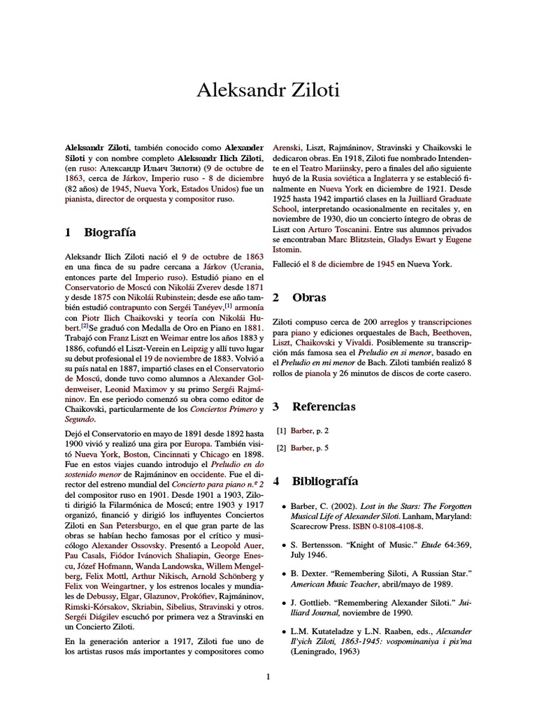 Aleksandr Ziloti PDF | PDF | Música clásica | Compositores clásicos