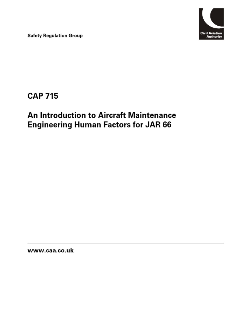 CAA Intro Aircraft Maint Human Factors | PDF | Human Factors And ...