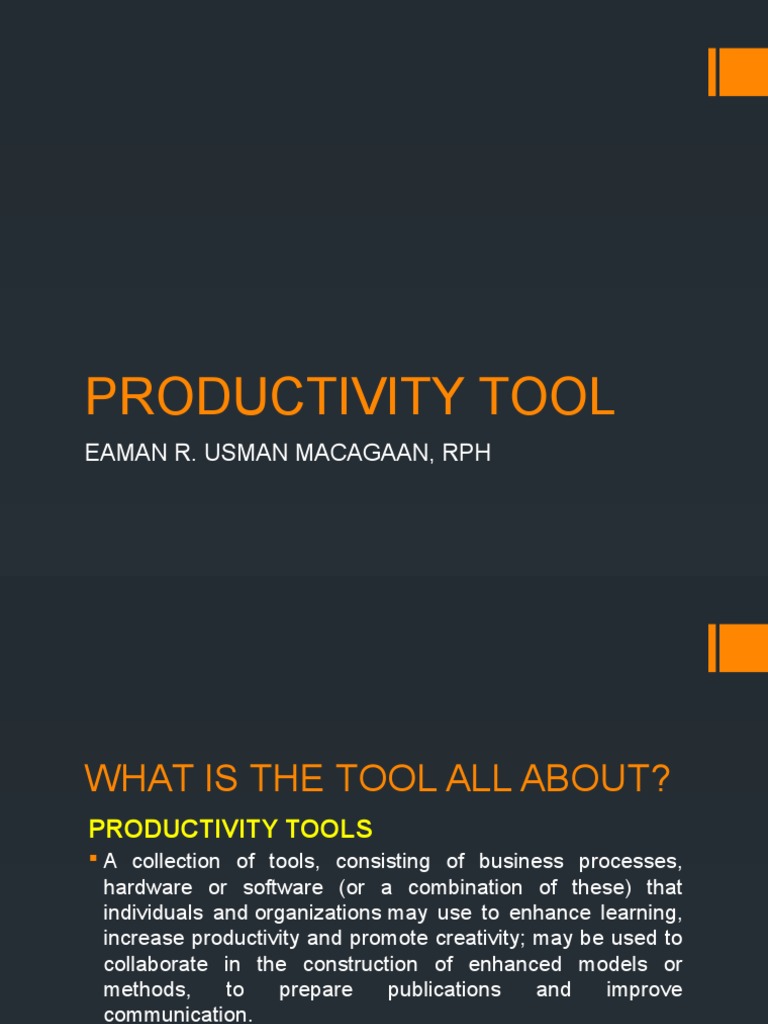 Productivity Tool: Eaman R. Usman Macagaan, RPH | PDF | Word Processor | Spreadsheet