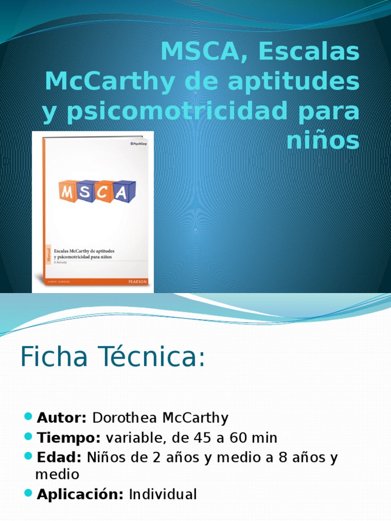 MSCA Escalas McCarthy de Aptitudes y Psicomotricidad | PDF | Memoria | Verbo