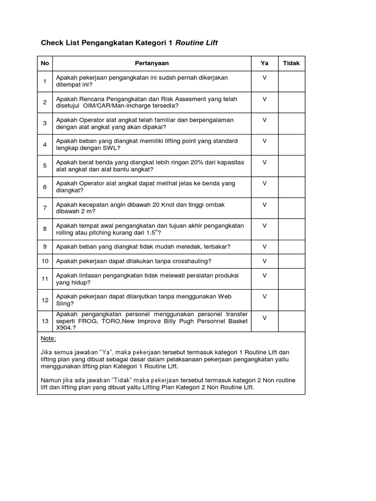 Contoh Lifting Plan | PDF