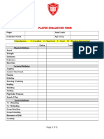 Goalkeeper Evaluation Form Template | PDF