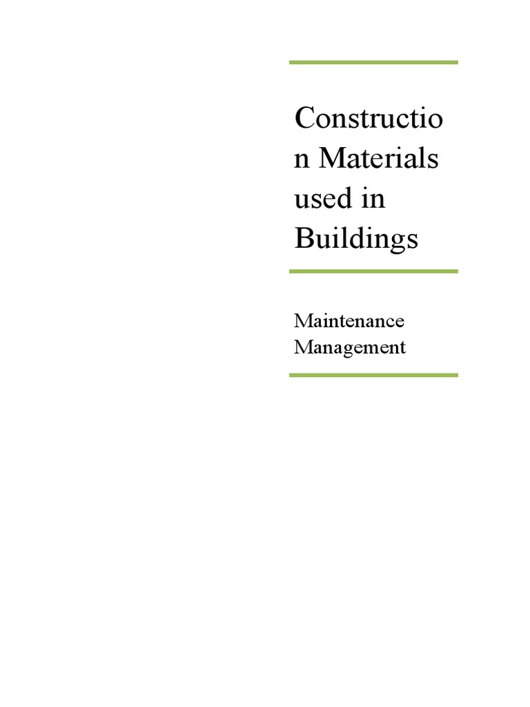 Construction Materials Used in Building | PDF | Roof | Concrete