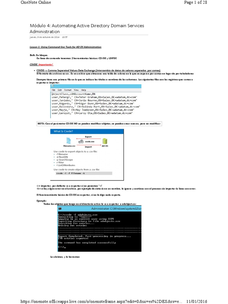 Modulo 4 - Automating Active Directory Domain Service Administration | PDF | Archivo de ...