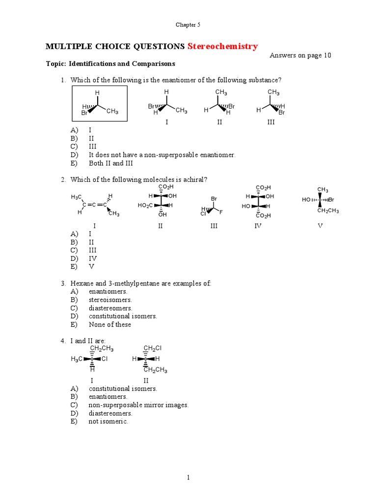 Stereochem | PDF | Isomer | Organic Chemistry