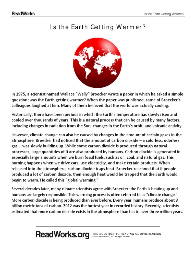 Is The Earth Getting Warmer | PDF | Climate Change | Global Warming