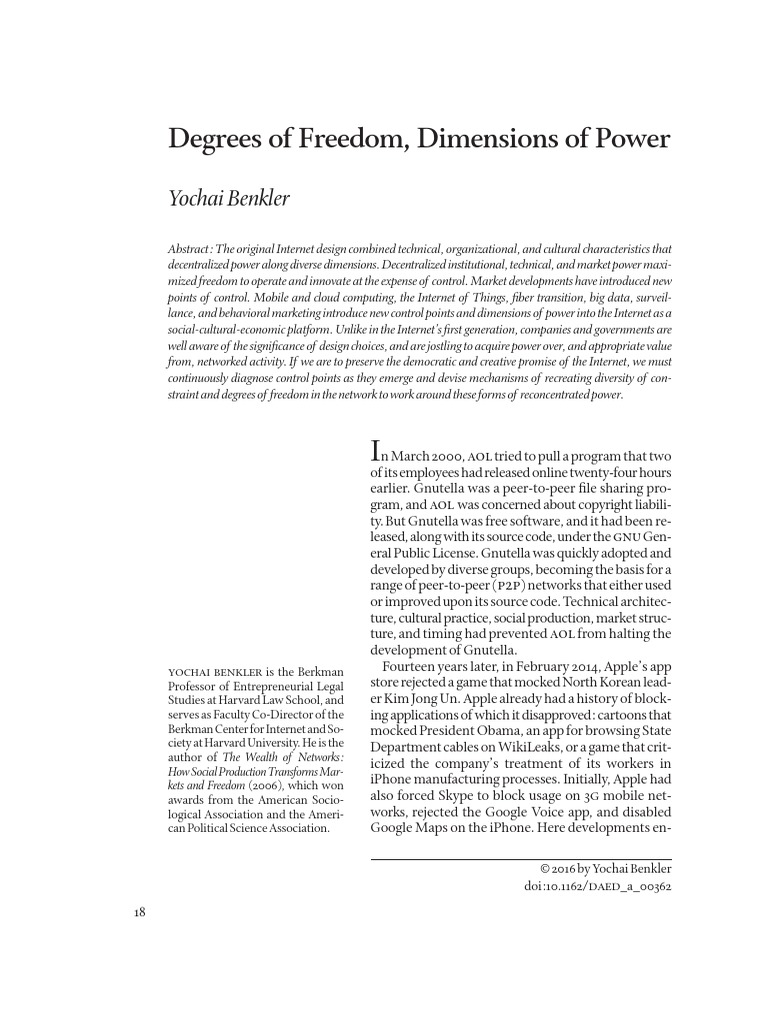Degrees of Freedom Dimensions of Power Final | PDF | Digital Rights ...
