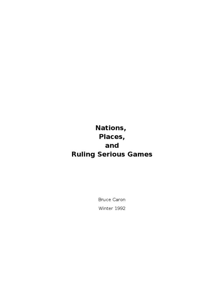 Nations, Spaces, and Ruling Serious Games | PDF | Theory | Space