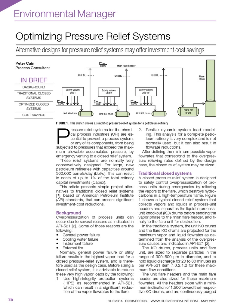 Optimizing Pressure Relief Systems | PDF | Drop (Liquid) | Oil Refinery
