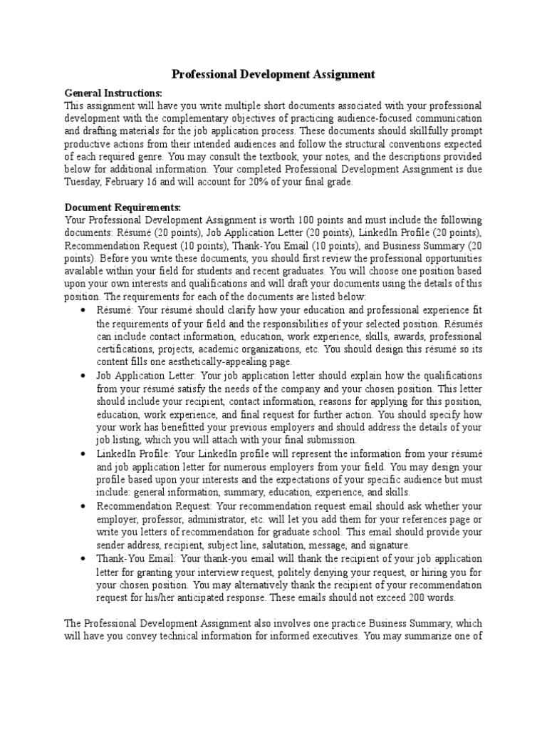 Professional Development Assignment | PDF | Career & Growth