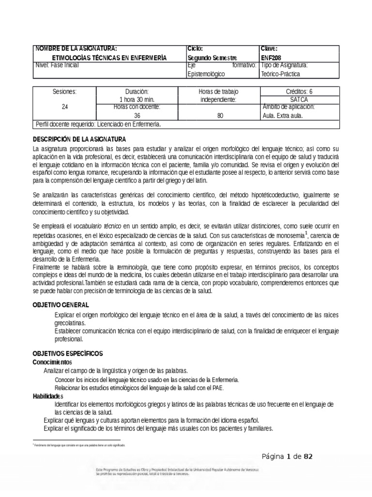 Etimologias en Enfermeria | PDF | Enfermería | Palabra