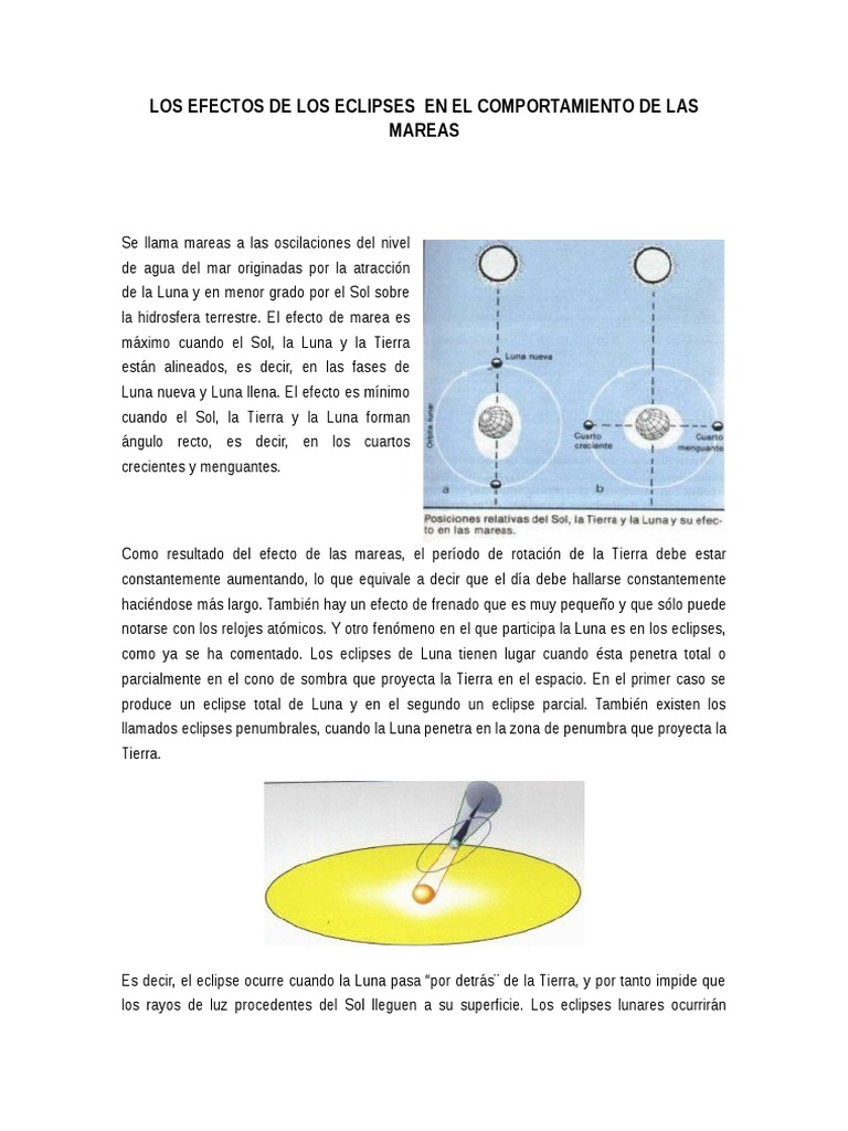 Eclipses y Mareas: Impacto Lunar | PDF | Luna | Marea