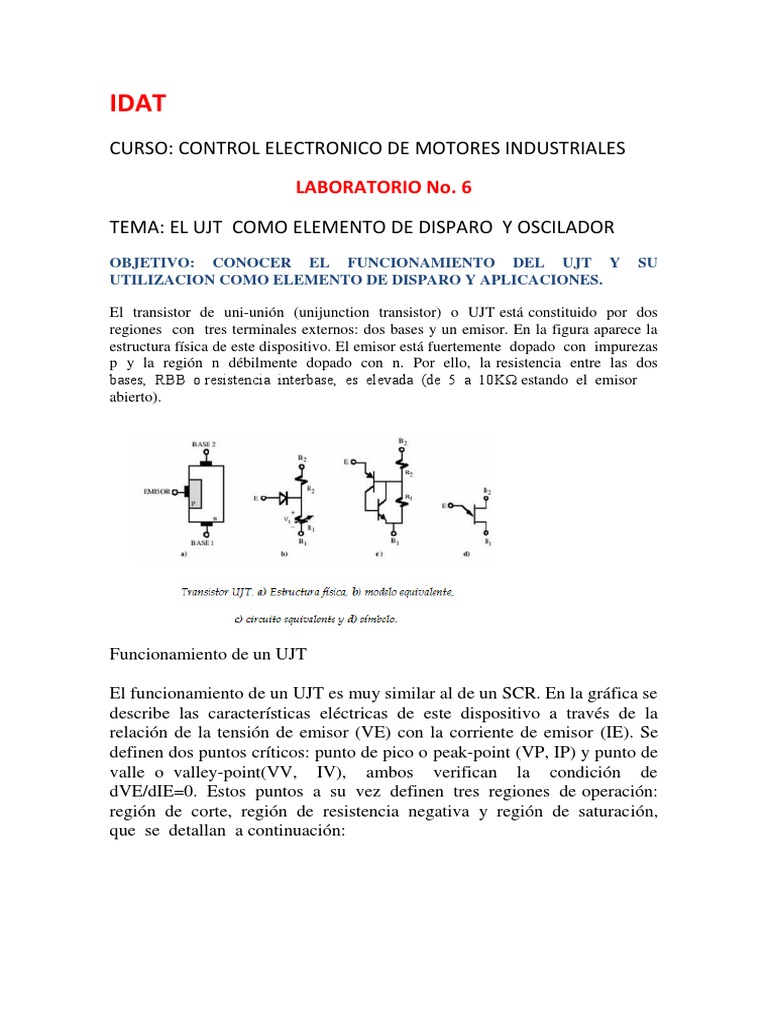 Generador de Pulsos Con Transistor Monounion UJT 3303 | PDF ...