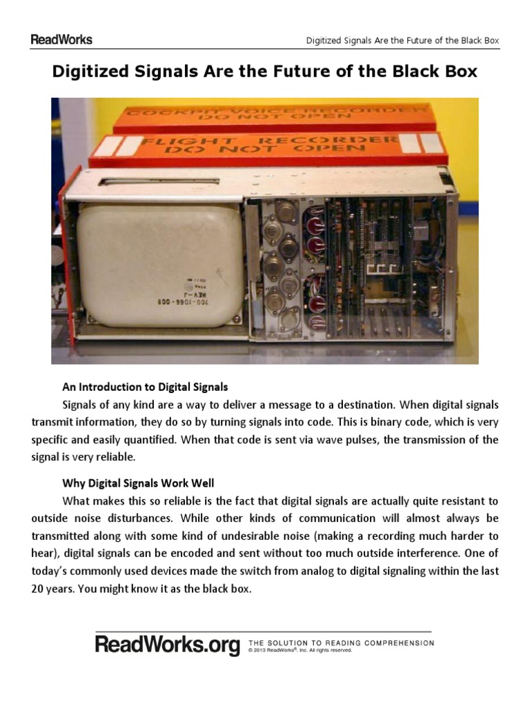 Digitized Signals Are The Future of The Black Box | PDF | Flight ...