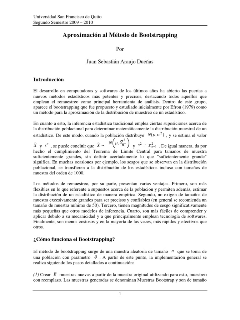Aproximación Al Bootstrap | PDF | Muestreo (Estadísticas) | Media